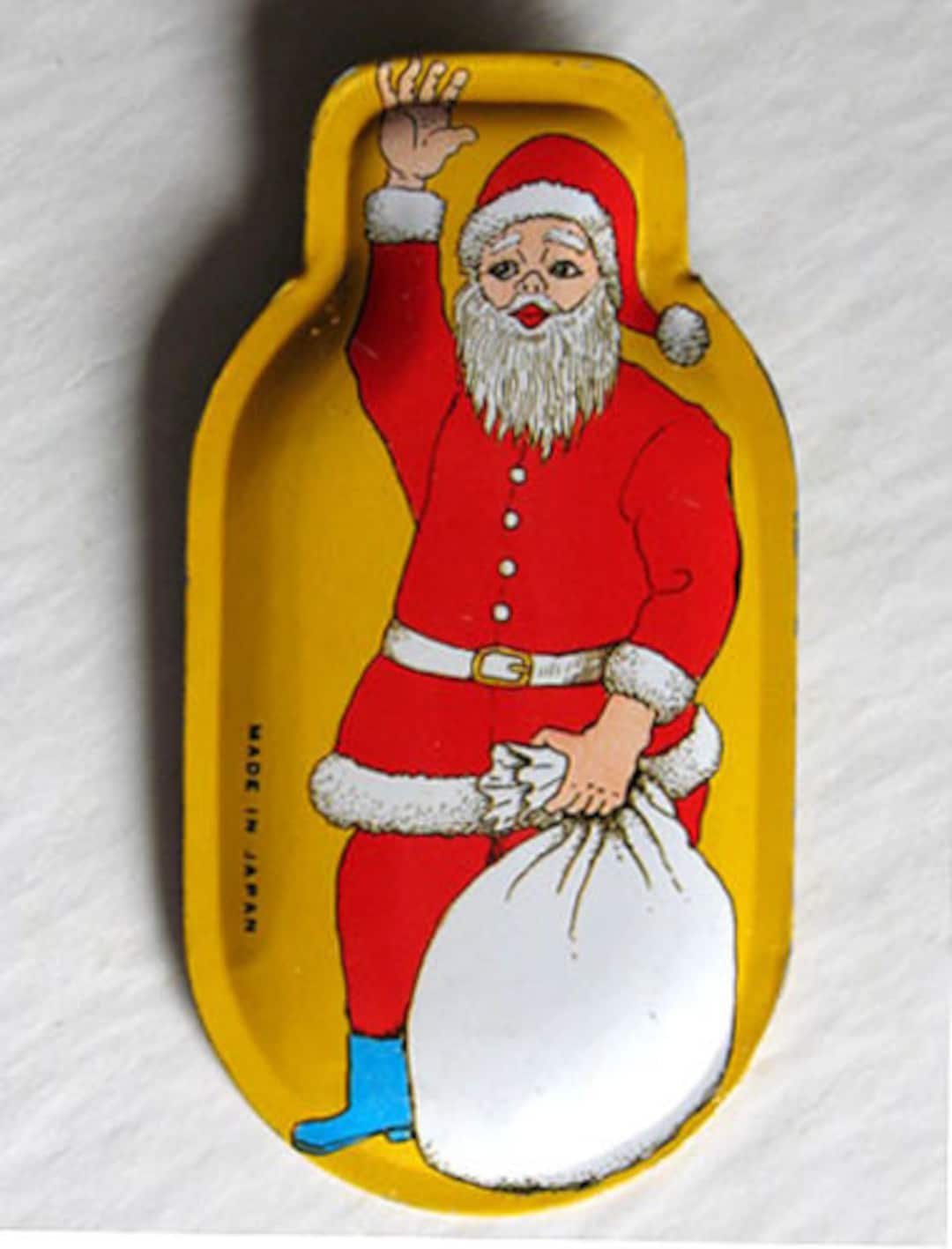 Rare 1950's Vintage TIN LITHO CLICKER Toy Noisemaker Santa Claus Made ...
