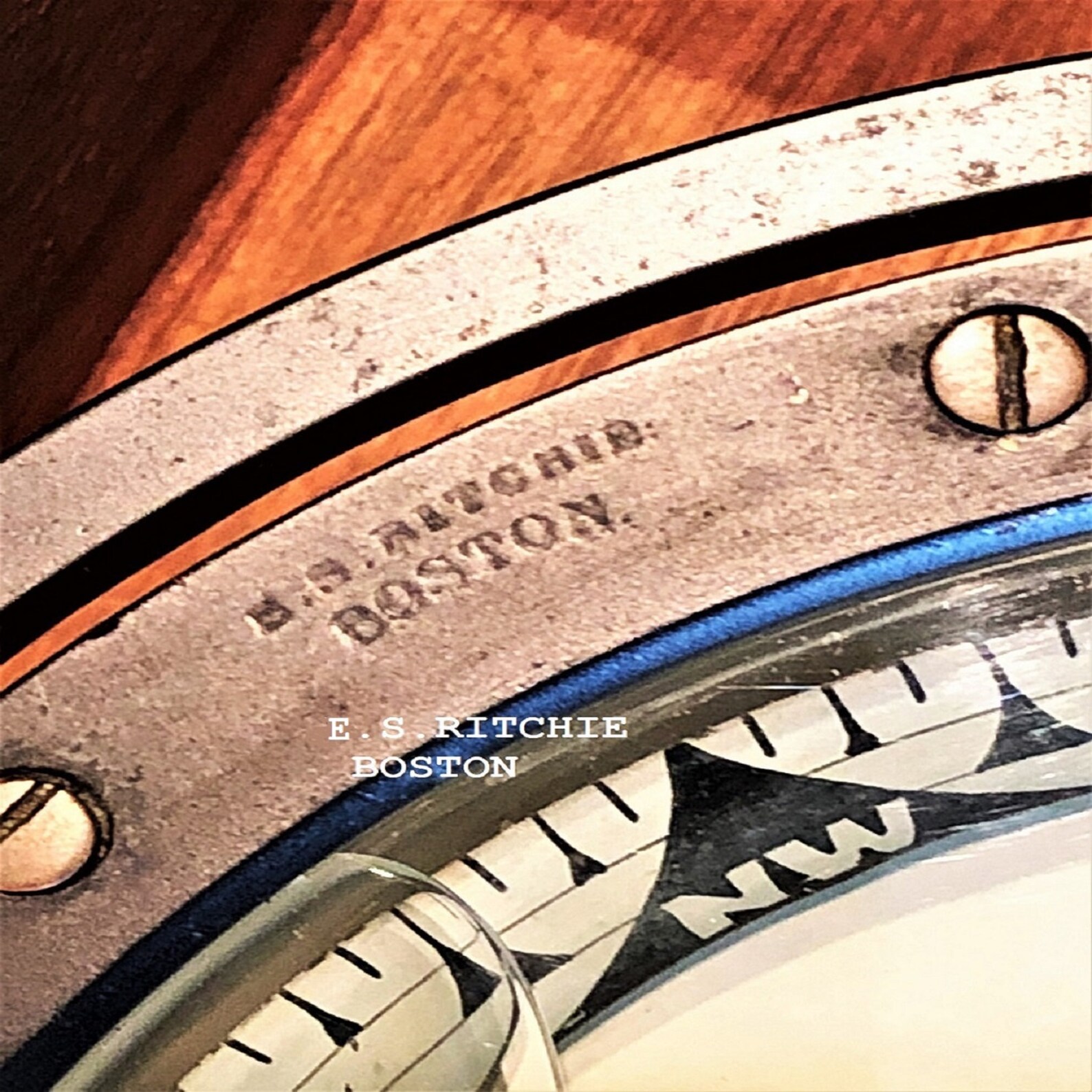 Antique Civil War Era E.S. RITCHIE SHIPS COMPASS Patented 1863 United ...