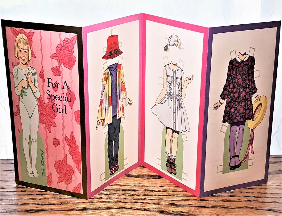 PAPER DOLL Greeting Card "for A Special Girl" Mint Condition/factory ...