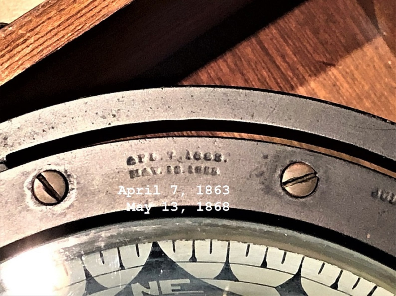 Antique Civil War Era E.S. RITCHIE SHIPS COMPASS Patented 1863 United ...