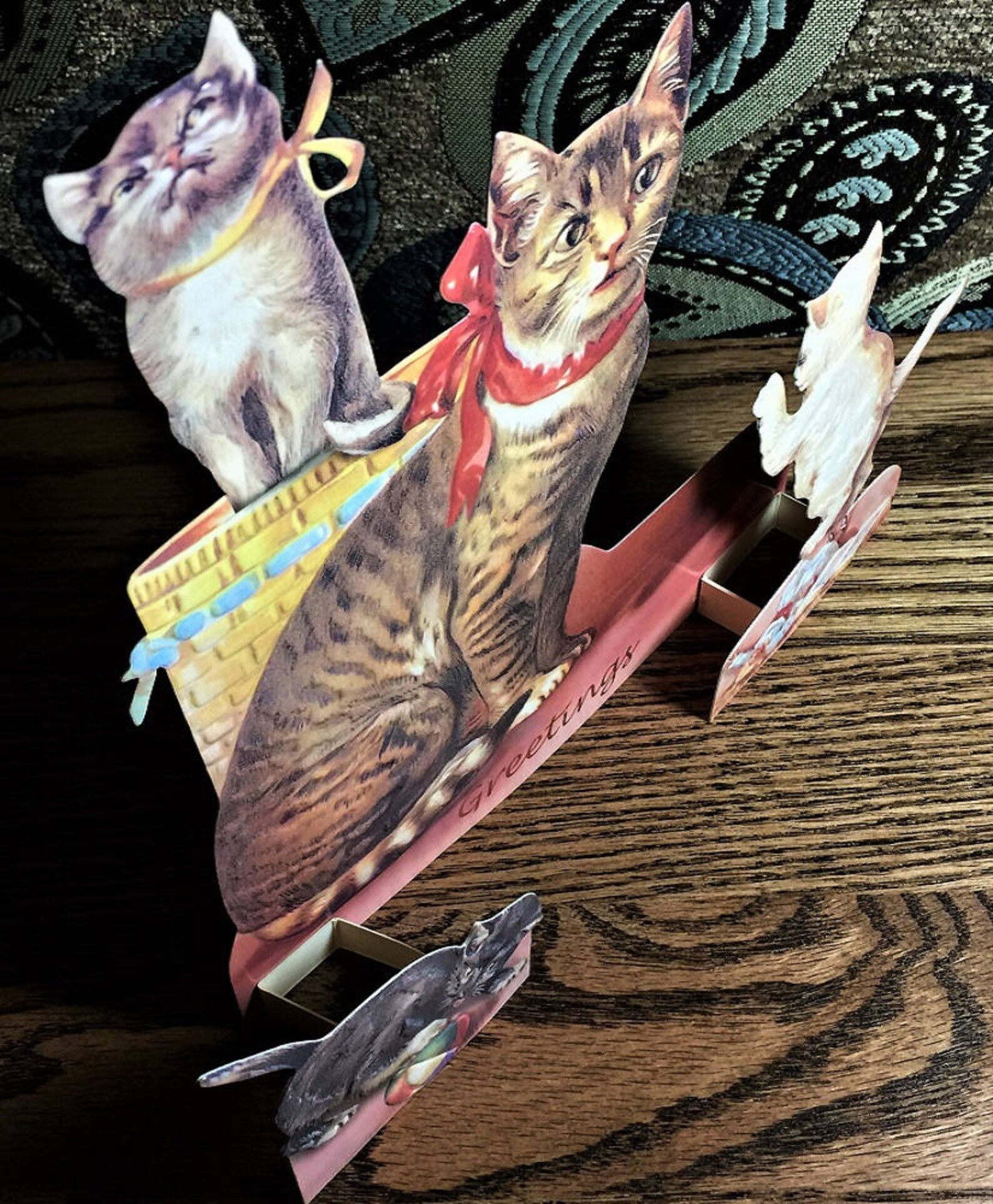 Gorgeous 3D CAT & KITTENS Greeting CARD Standing Display Mint - Etsy