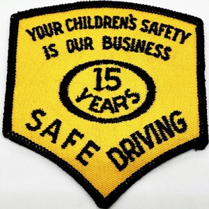 Vintage School Bus Driver SAFE DRIVING PATCH - Choose # Years of Safe ...