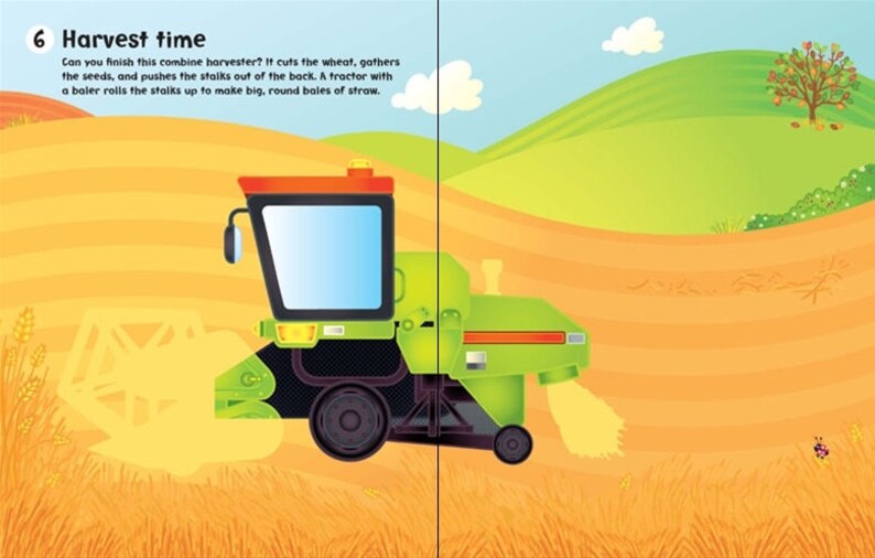 Usborne Farm TRACTORS STICKER BOOK New Condition Etsy - Etsy