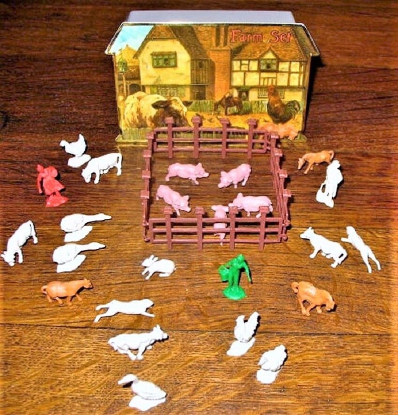 Barnyard With Farm Animals GIFT Box DIORAMA SET 25 Pieces - Etsy