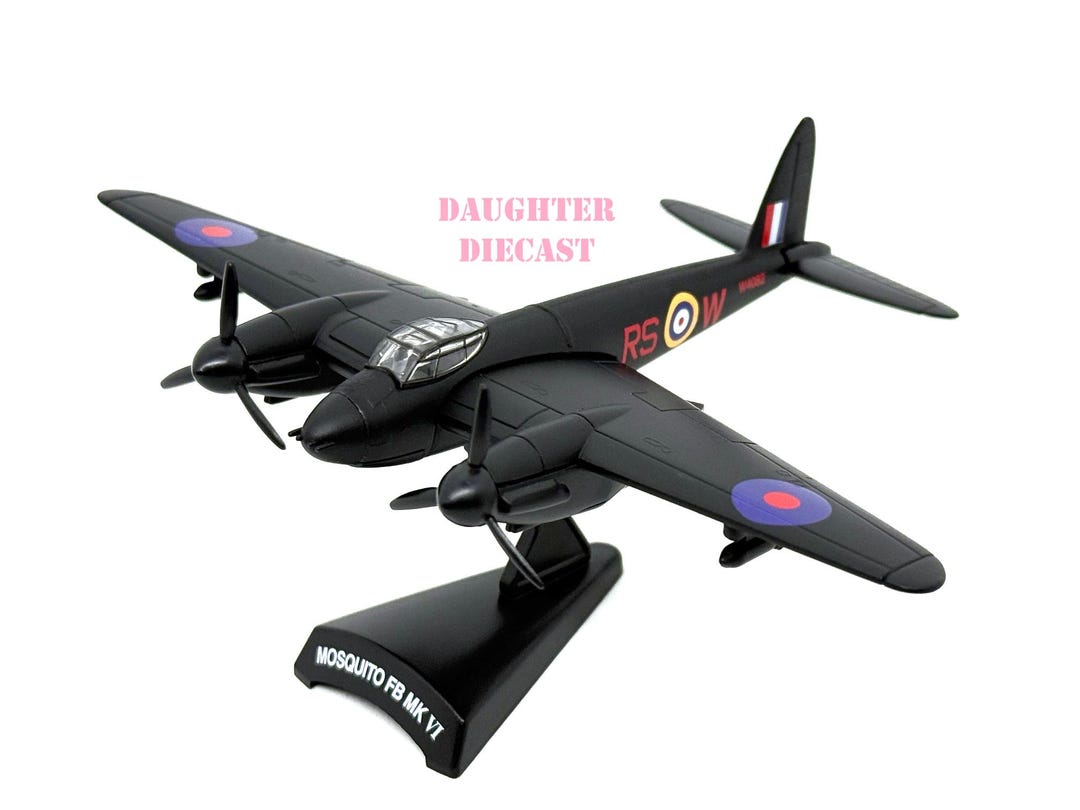 WWII De Havilland MOSQUITO -adult Collector HEAVY Diecast Metal-w/stand ...