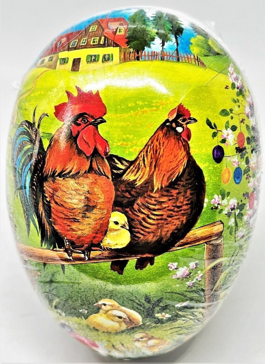 Vintage (6x4") Paper Mache Easter Egg PAPA,BABY, MAMA Handmade in ...