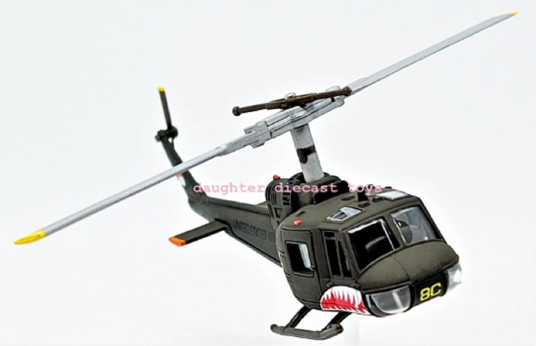 U.S. ARMY "huey" Helicopter-adult Collector Diecast Metal-w/stand ...