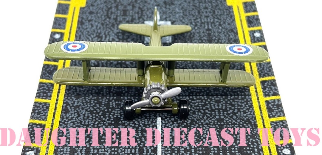 RAF WWII Biplane-diecast Metal Airplane With Runway-mint Condition ...