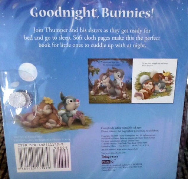 Disney SNUGGLE BUNNIES Brand NEW Soft Cloth Padded Book for ...