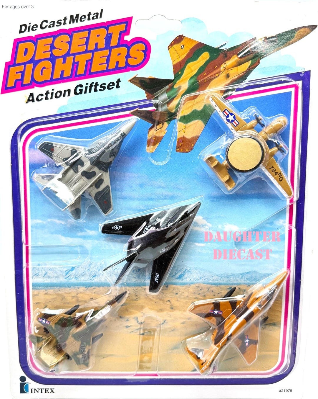 5 Desert FIGHTER JET AIRPLANES Gift Set- Diecast Metal Airplanes Mint ...