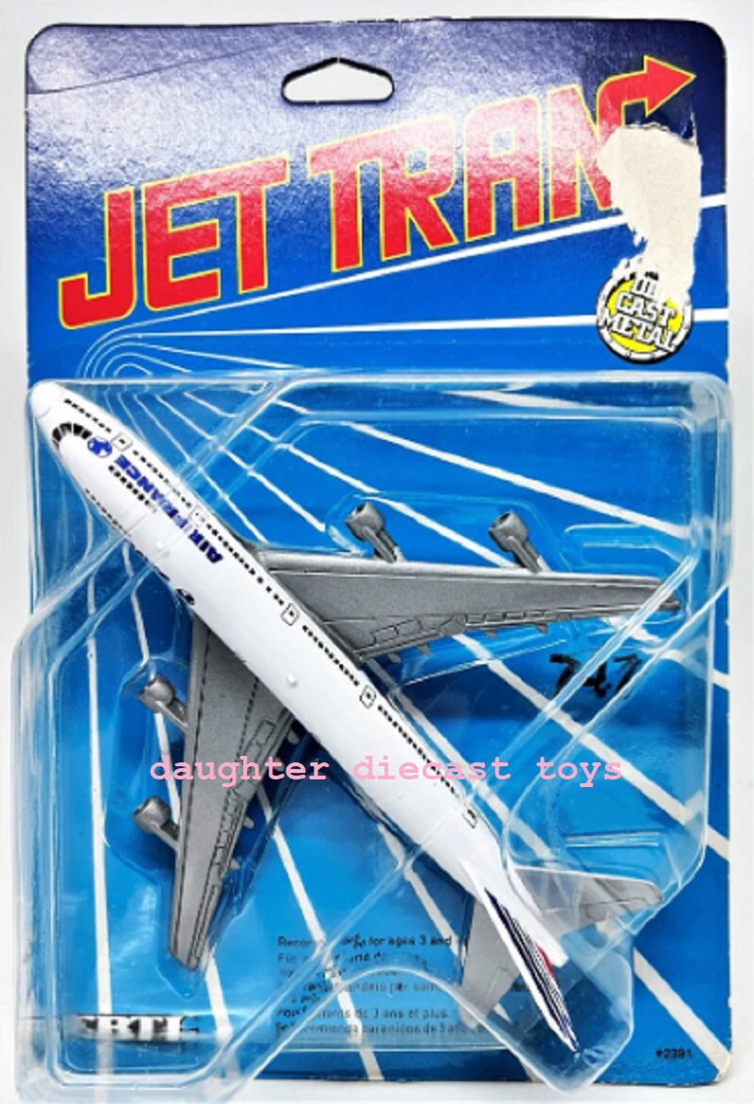 Vintage 1988 AIR FRANCE AIRLINES 747 Hard to Find Jet Airplane, Diecast ...