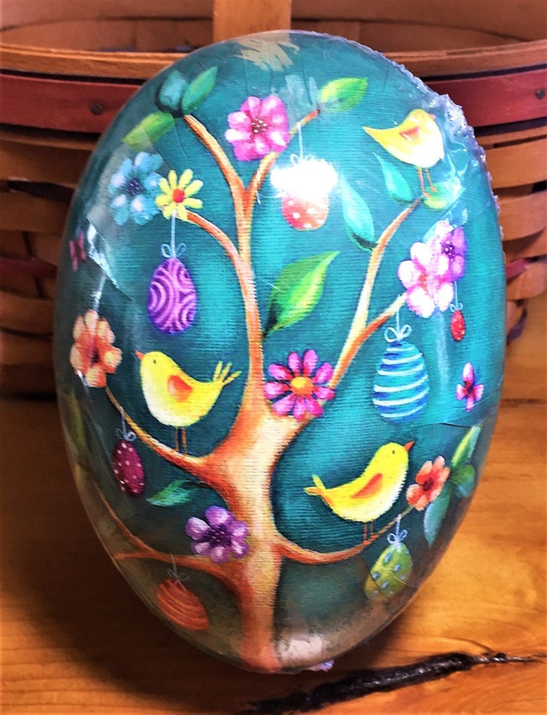 Vintage Easter Egg (4x3.5") EASTER TREE Made in Germany Mint Condition ...