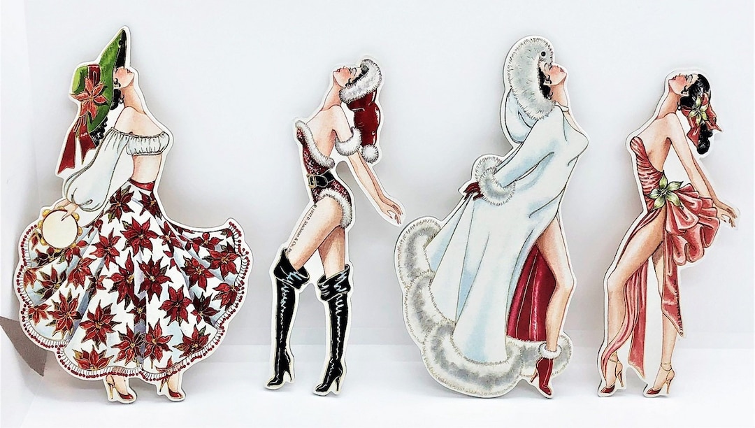 4 Super Sexy Christmas Fashion Ornaments Mint Conditionfactory Sealed Rare Shackman Etsy