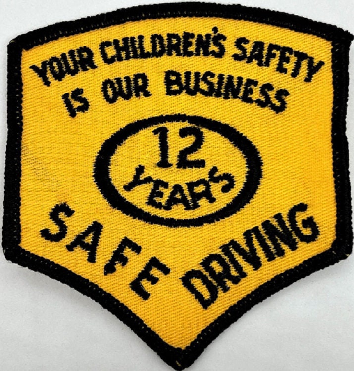 Vintage School Bus Driver SAFE DRIVING PATCH - Choose # Years of Safe ...