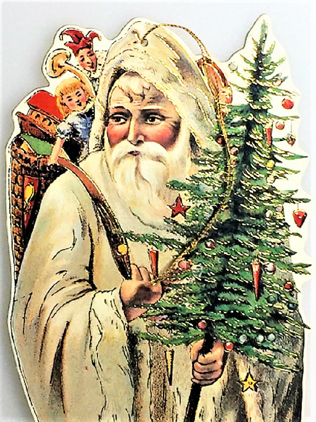 Beautiful! Victorian FATHER CHRISTMAS ORNAMENT 9" Tall Decoration Rare ...