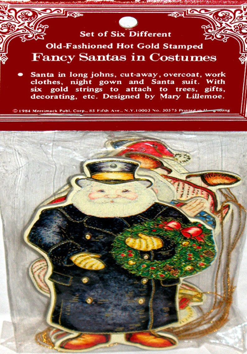 6 Fancy Santa Christmas Ornaments Designed by Mary Lillemoe - Etsy
