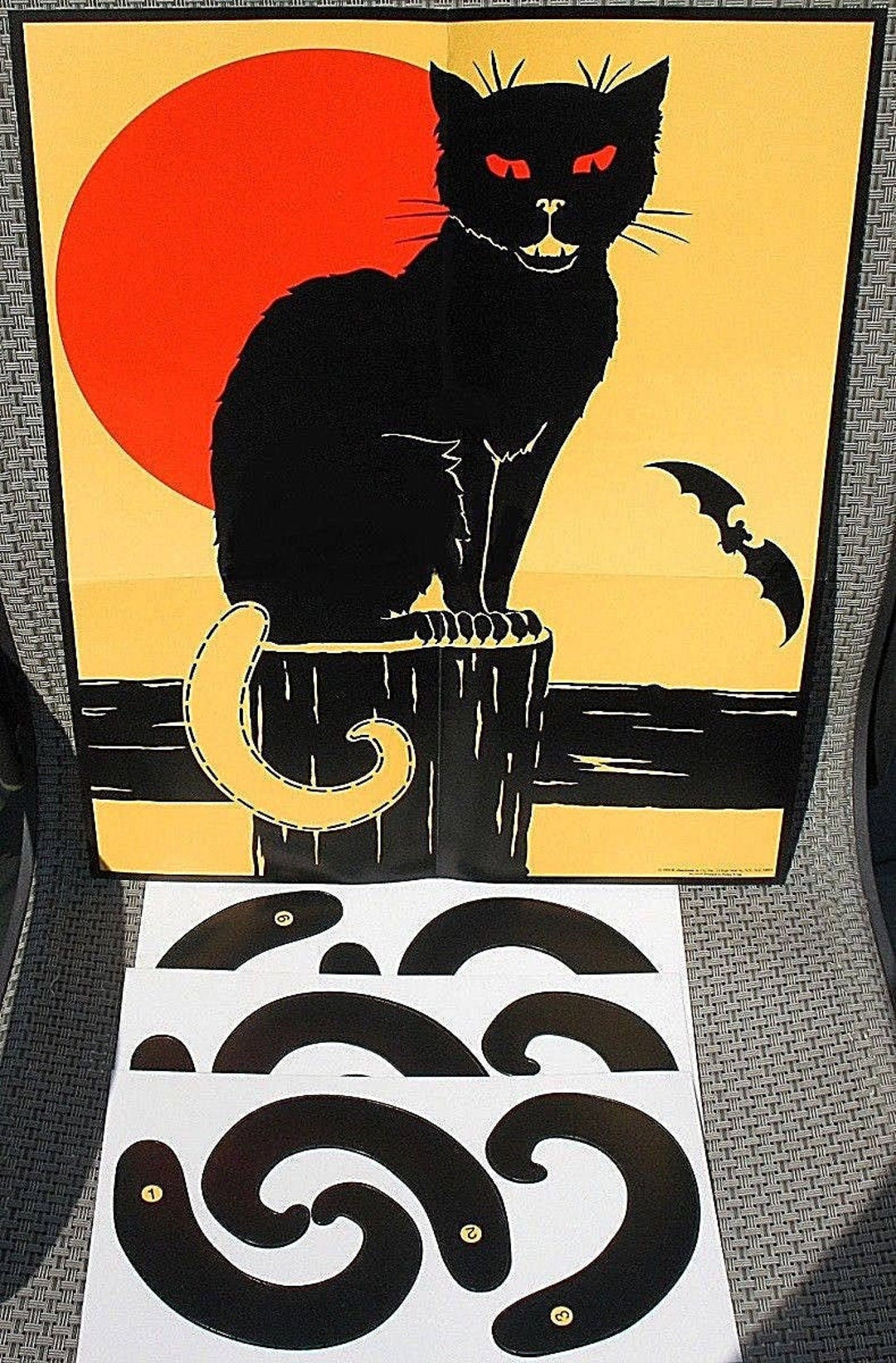 Halloween Party Game & Decoration PIN the TAIL on the CAT Mint Sealed ...