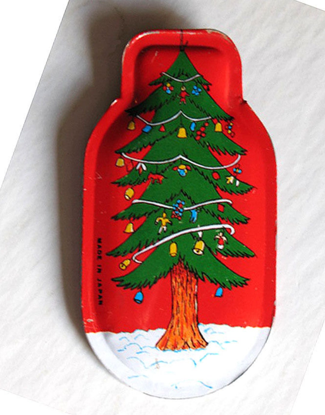Rare 1950's Vintage TIN LITHO CLICKER Toy Noisemaker Chistmas Tree Made ...