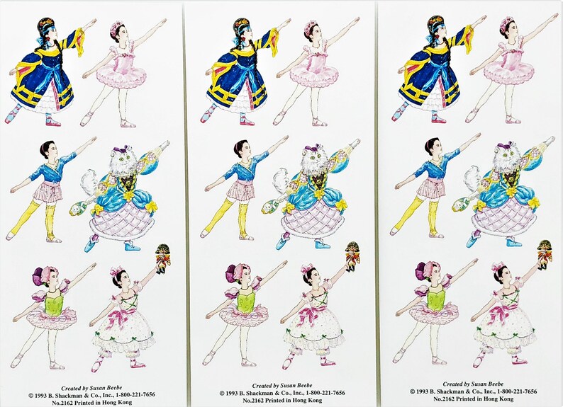 NUTCRACKER BALLET Ballerina Dancer Christmas Seals Stickers Mint ...