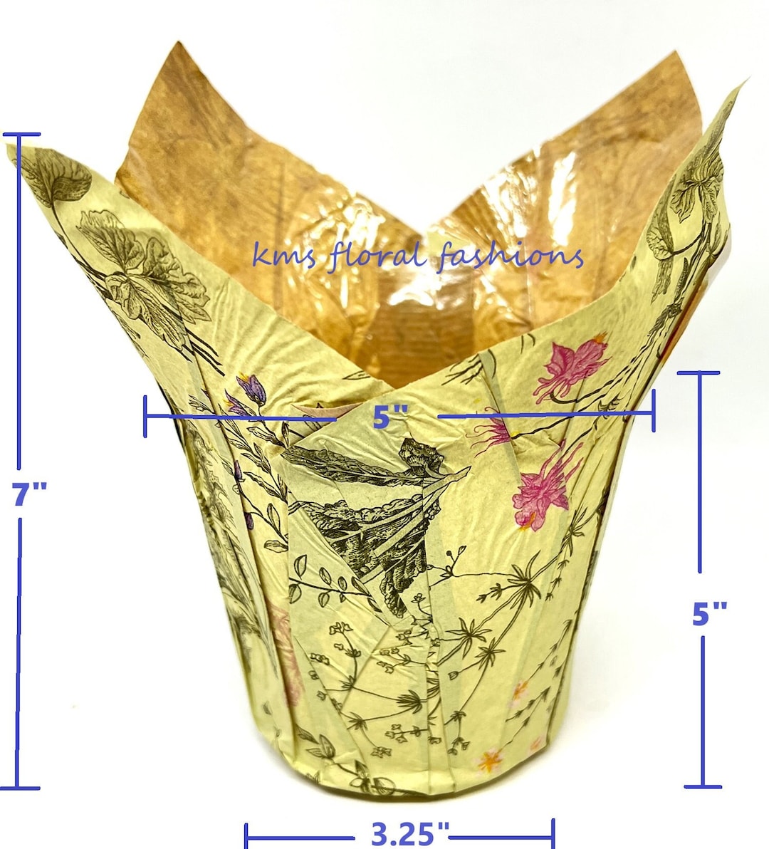 12 Petite Flower Pot Wrappers 4.5" GARDEN TOUPE Kwik Covers/dress up Ur ...