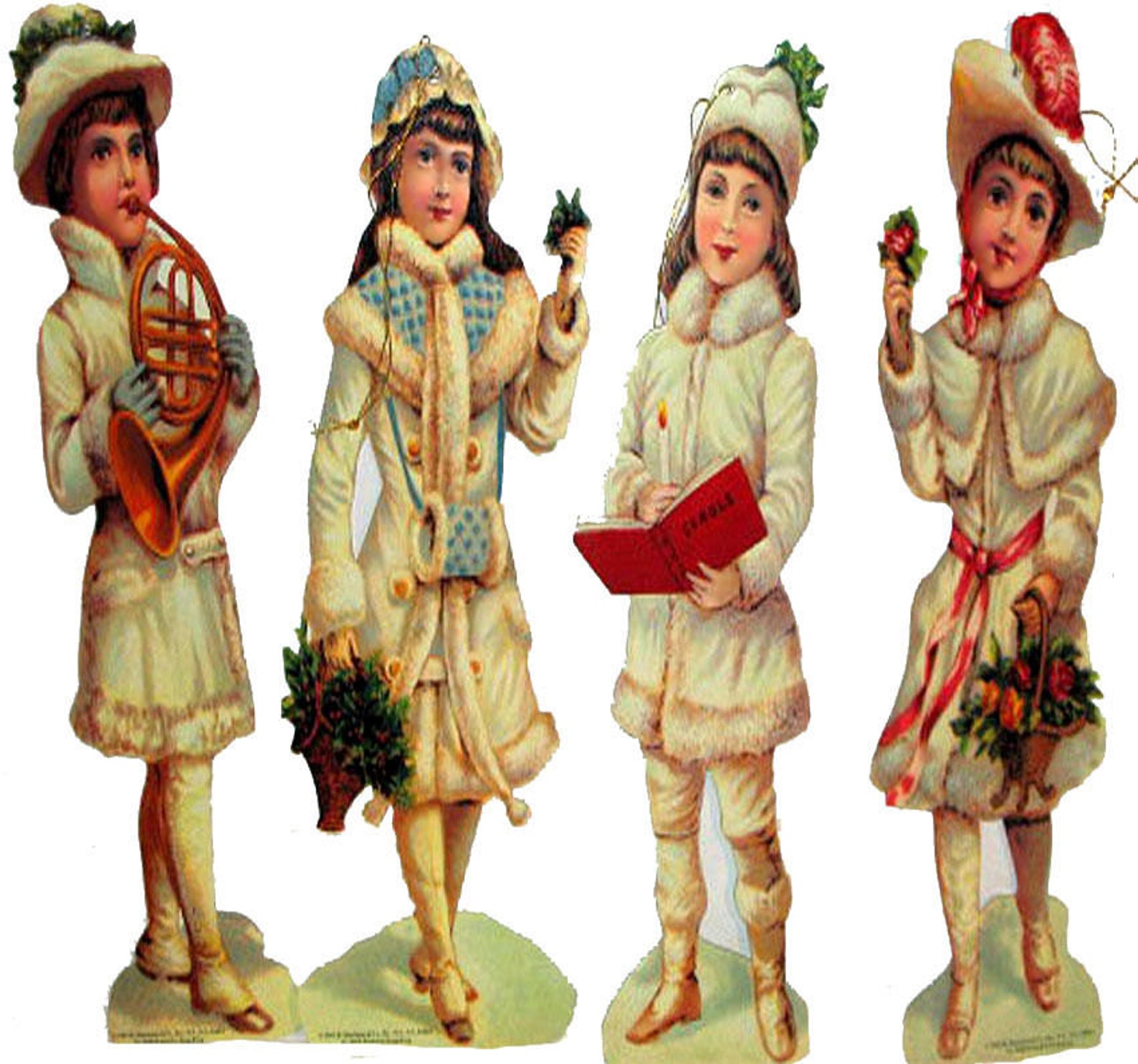 8 Victorian Children Christmas Caroling Ornament S - Etsy