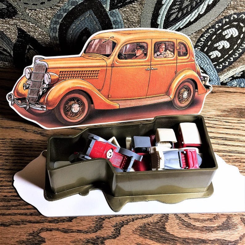 CLASSIC Car GIFT BOX Decoration 6 Toy Cars inside Mint | Etsy