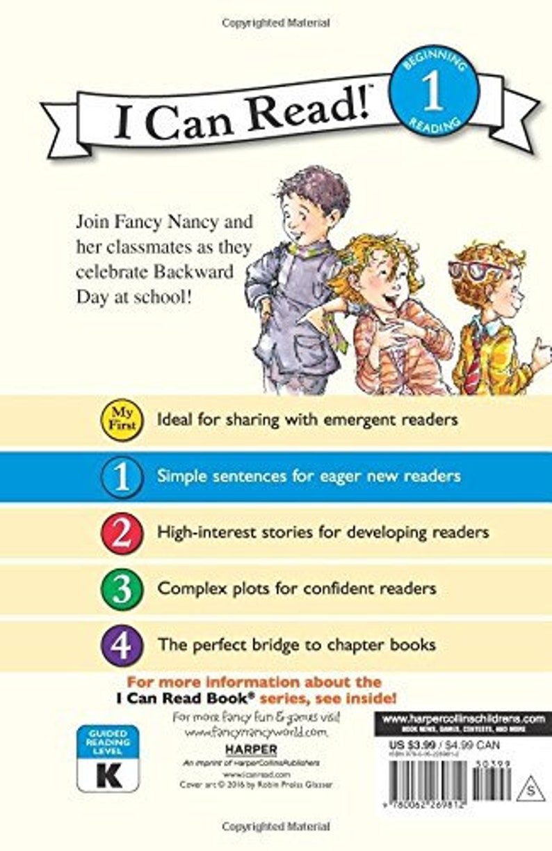 I Can Read! Level 1 : FANCY NANCY It's Backward Day! - New Condition ...