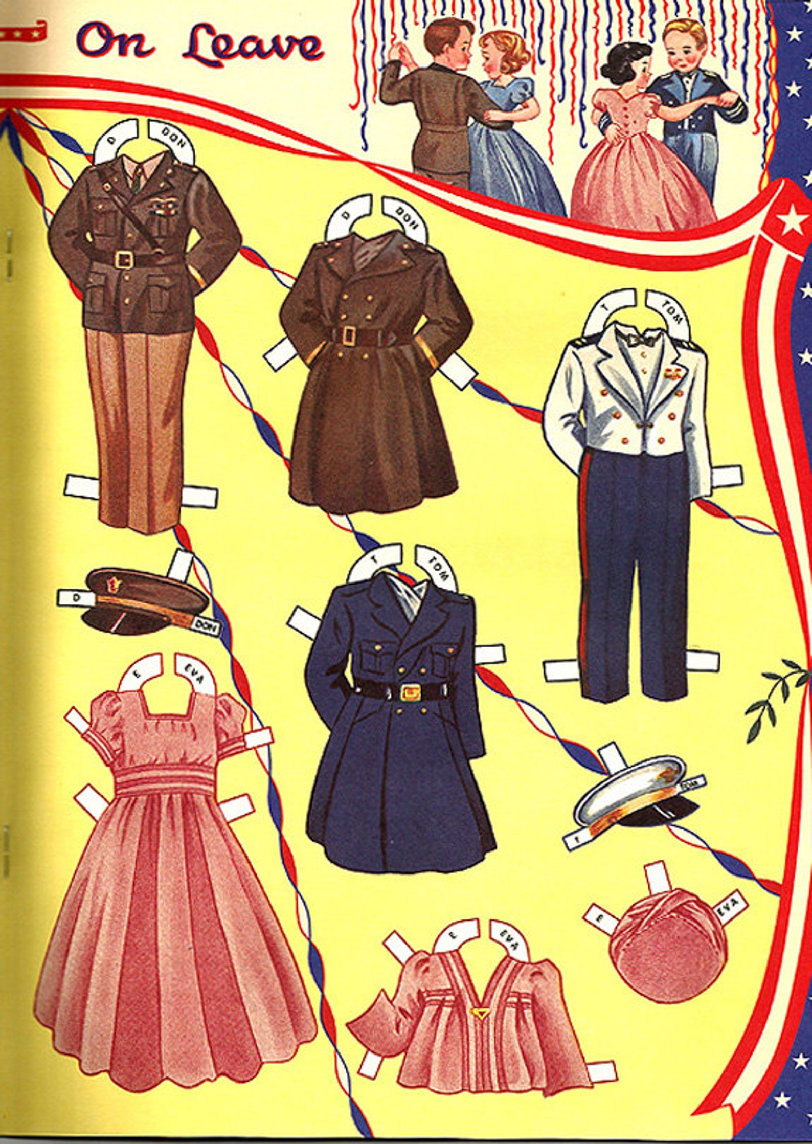 Vintage UNITED Westand Military Paper Doll Book PRISTINE Condition ...
