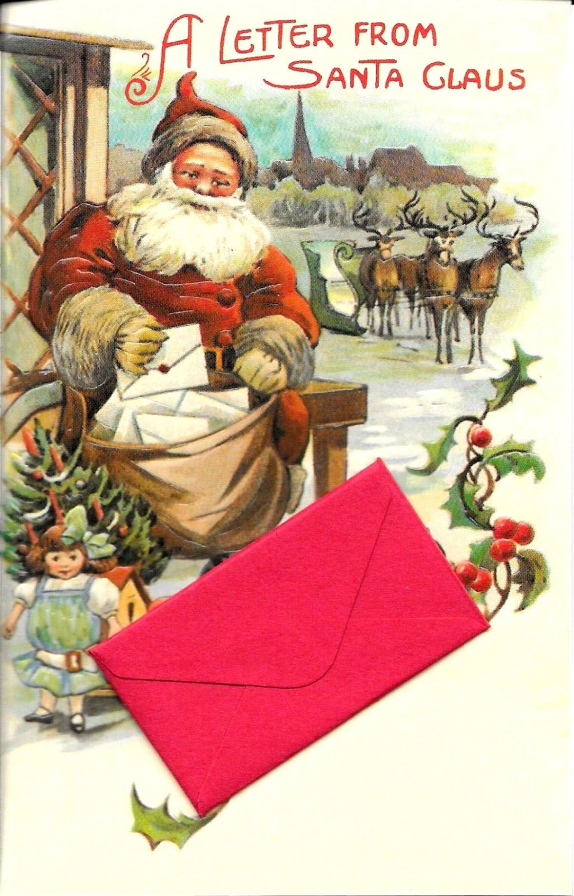 Vintage LETTER FROM SANTA Christmas Postcard Mint Condition - Etsy
