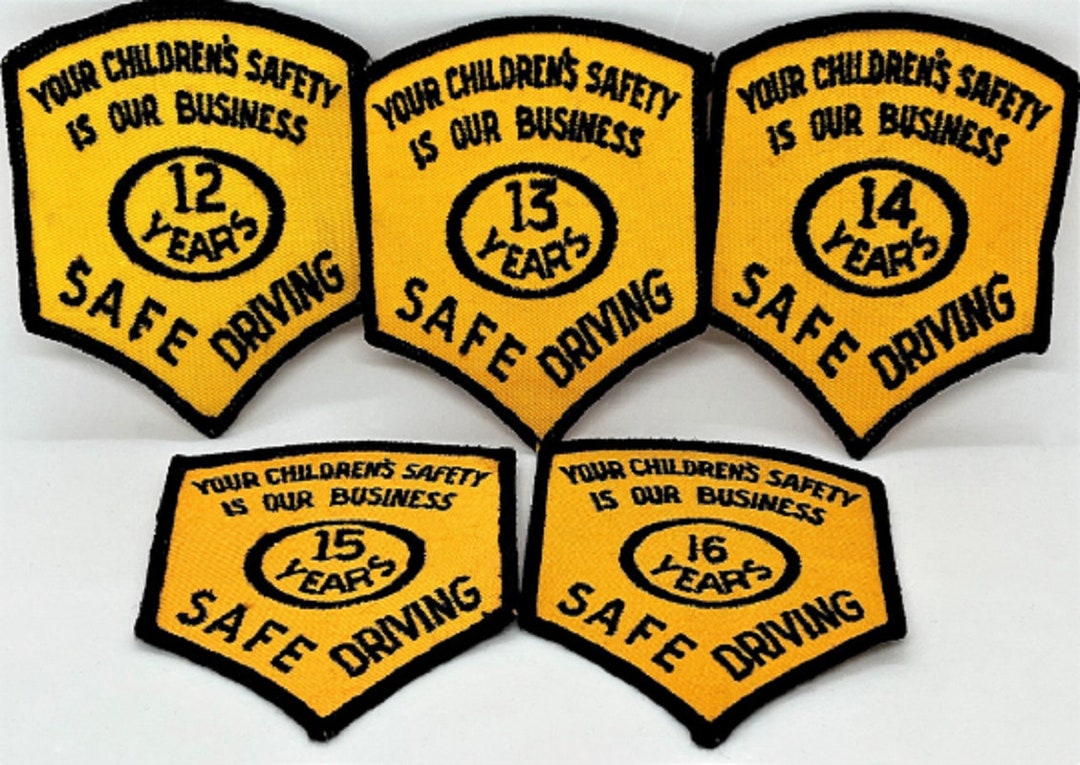 Vintage School Bus Driver SAFE DRIVING PATCH - Choose # Years of Safe ...