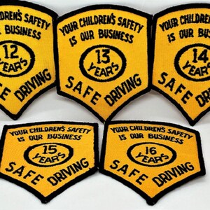 Vintage School Bus Driver SAFE DRIVING PATCH - Choose # Years of Safe ...