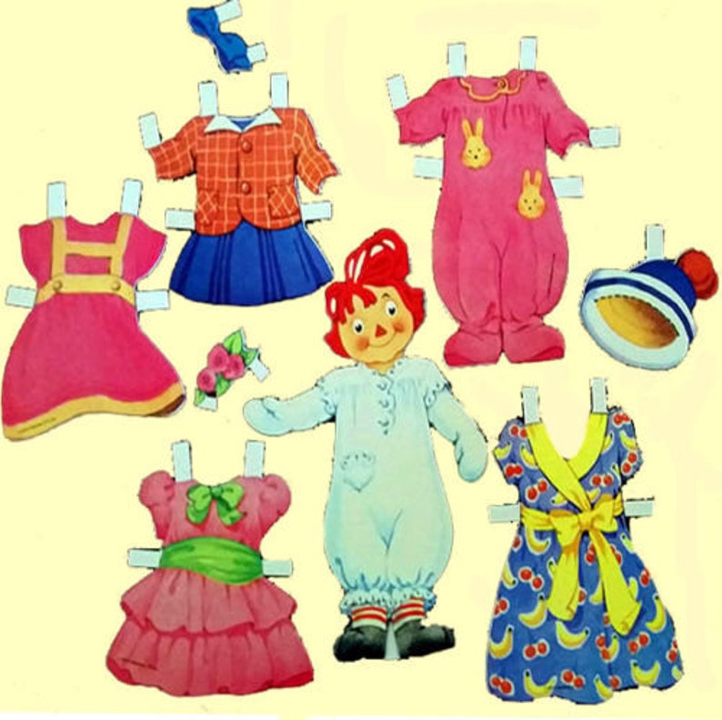 RAGGEDY ANN Paper Doll Easel Back Stands to Display W/ 5 - Etsy