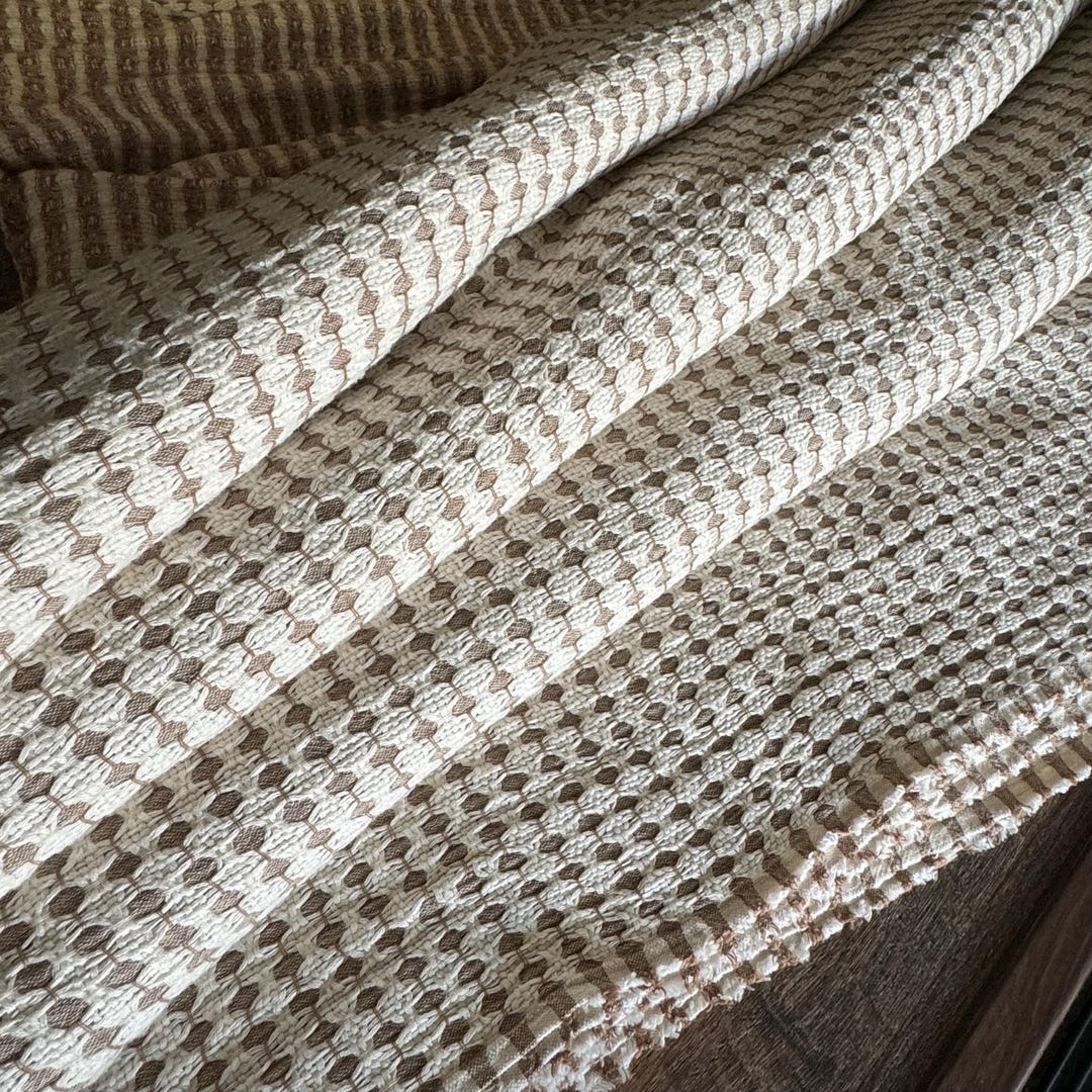 The Chiang Mai Native Cotton Fabric, Pastel Soft Brown Dot Cotton Woven ...