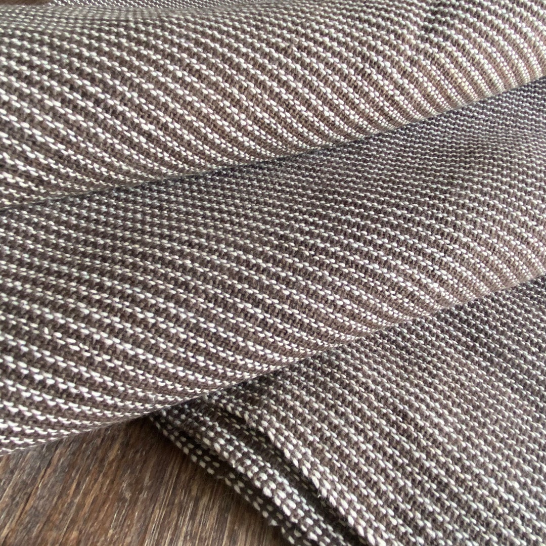 Handwoven Native Cotton Fabric, Soft Brown and White Textile, by the ...