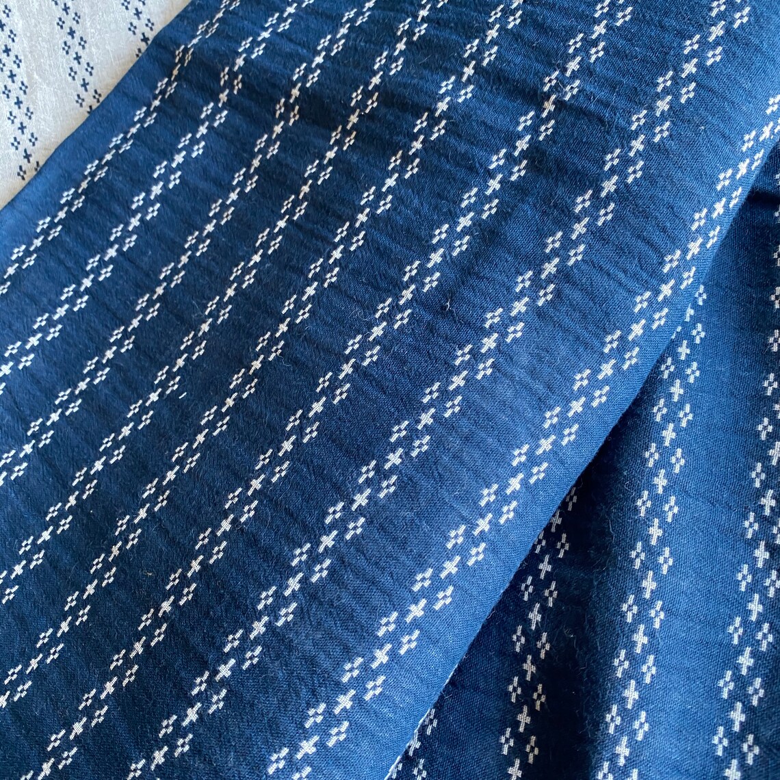 The Chiangmai Native Cotton Fabric Natural Cotton Blue and - Etsy