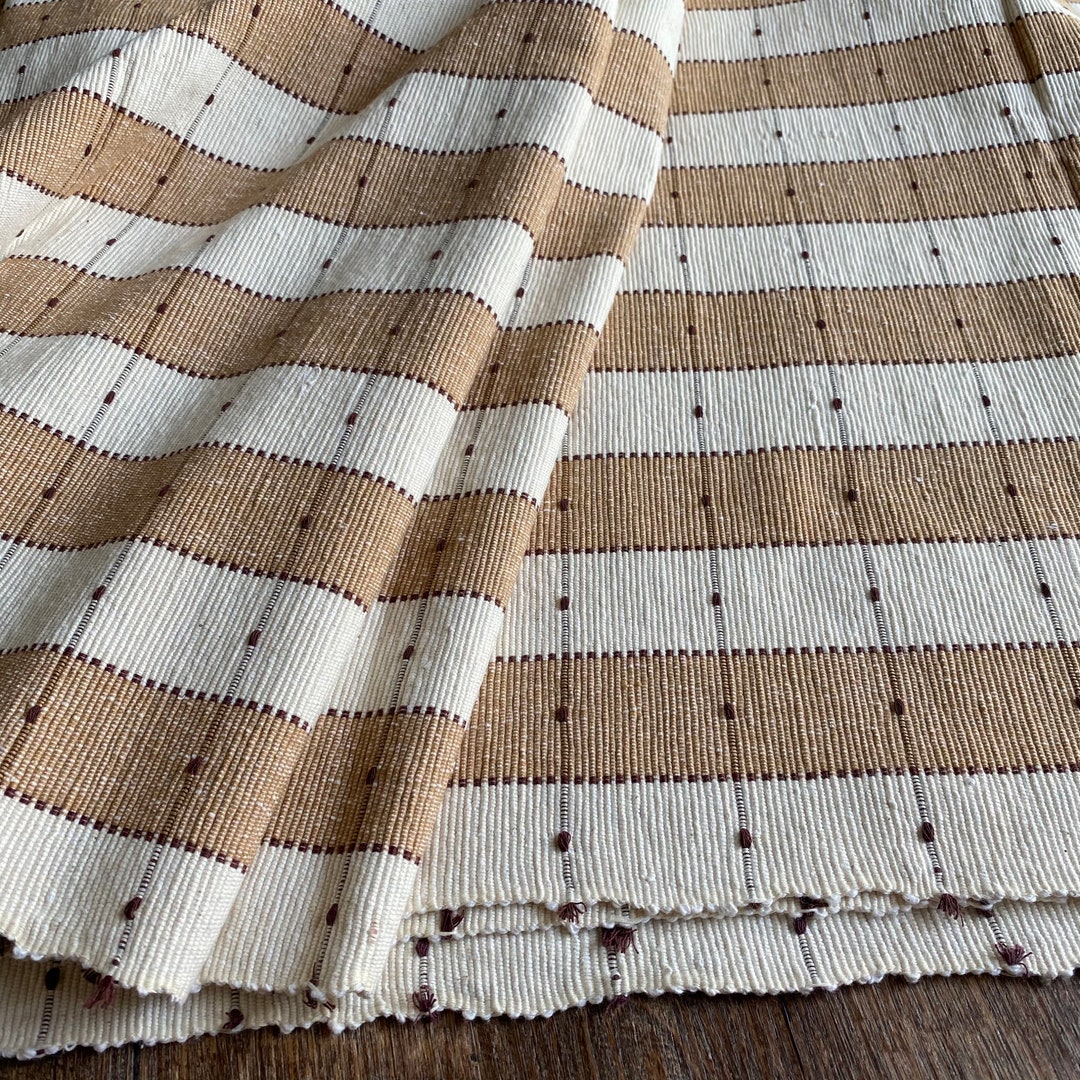 The Chom Thong Handwoven Native Cotton Fabric, Soft Thick Light Brown ...