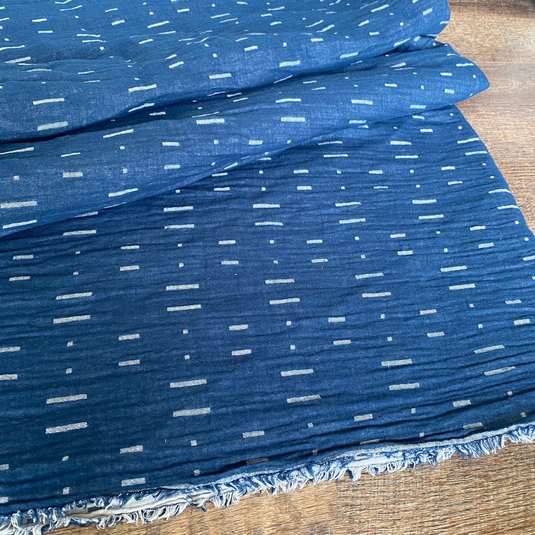 The Chiangmai Native Cotton Fabric, Natural Cotton Blue and White ...