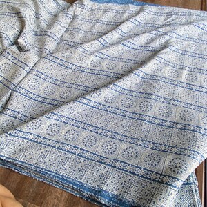 Chiangmai Native Cotton Fabric, Natural Cotton ,blue and White Printed ...