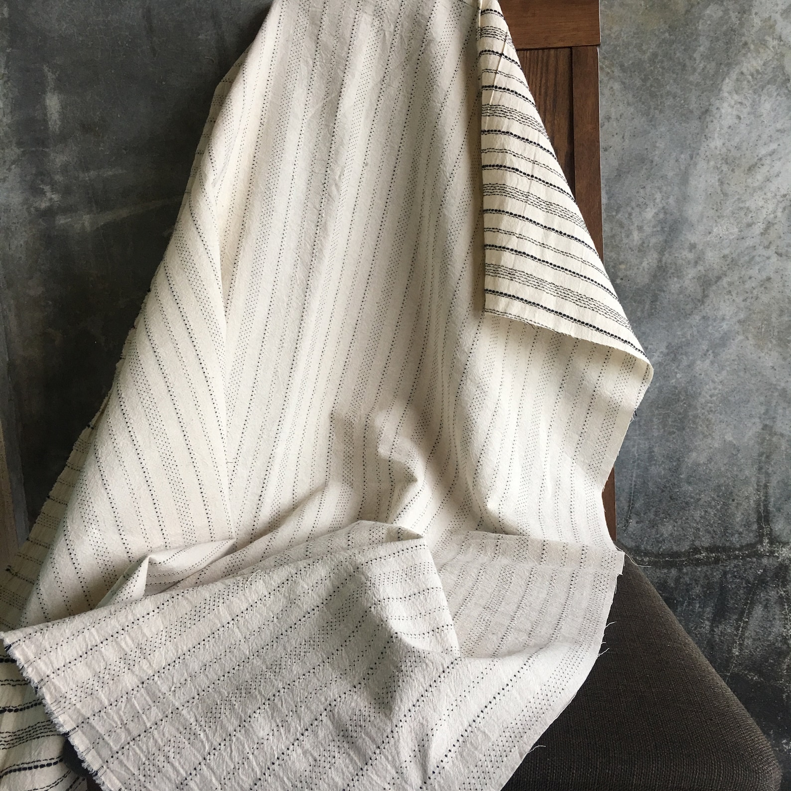 The Chiangmai Native Cotton Fabric Natural Cotton and Black | Etsy