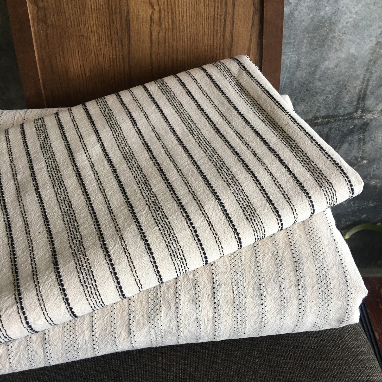 The Chiangmai Native Cotton Fabric Natural Cotton and Black | Etsy