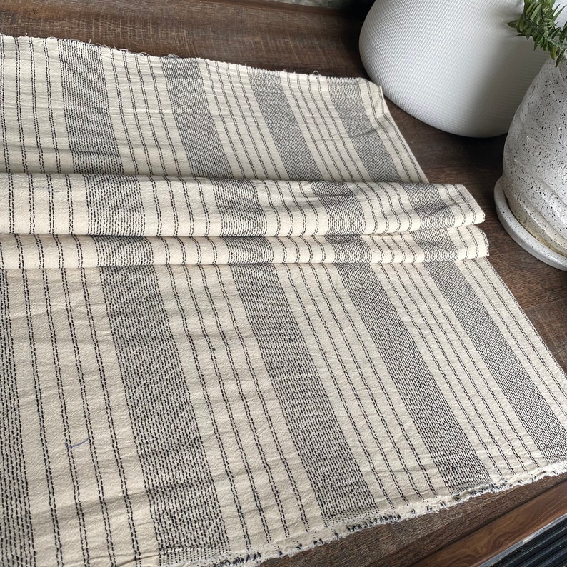 The Chiangmai Native Cotton Fabric Natural Cotton and Black - Etsy