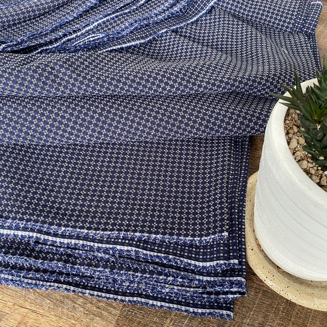 The Chiangmai Native Cotton Fabric, Natural Cotton Blue and White ...