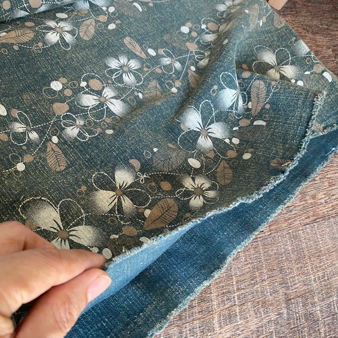 The Chiang Mai Native Cotton Fabric, Natural Cotton ,floral Stone Shade ...