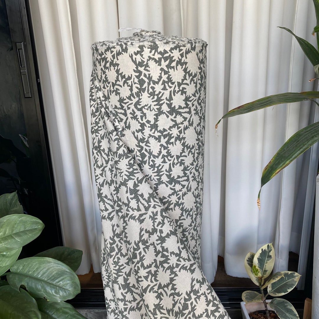 Green the Chiang Mai Native Cotton Fabric, Natural Cotton , Block ...