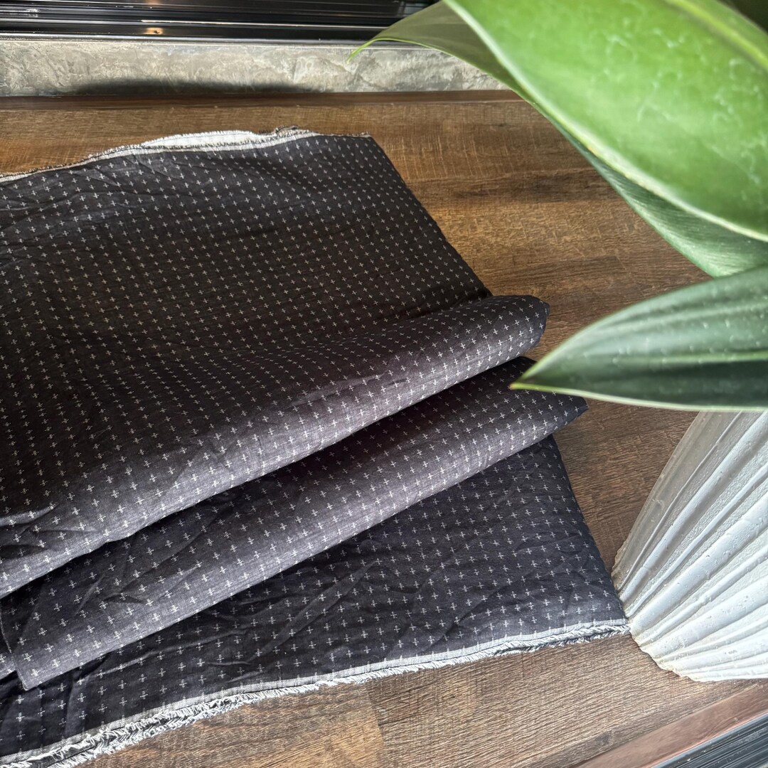 The Chiangmai Native Cotton Fabric, Natural Cotton Black and White ...