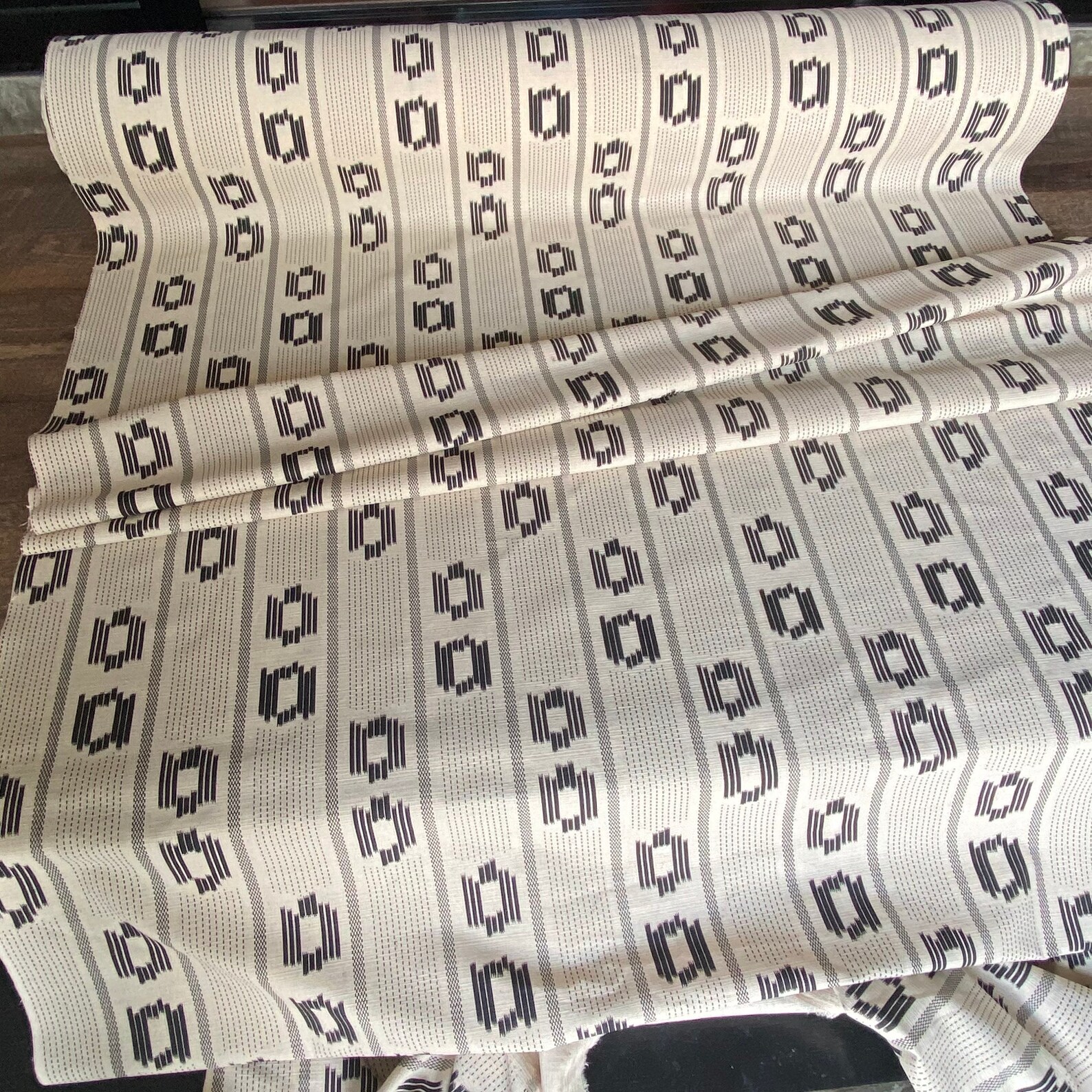 The Chiang Mai Native Cotton Fabric Natural Cotton black Dot - Etsy