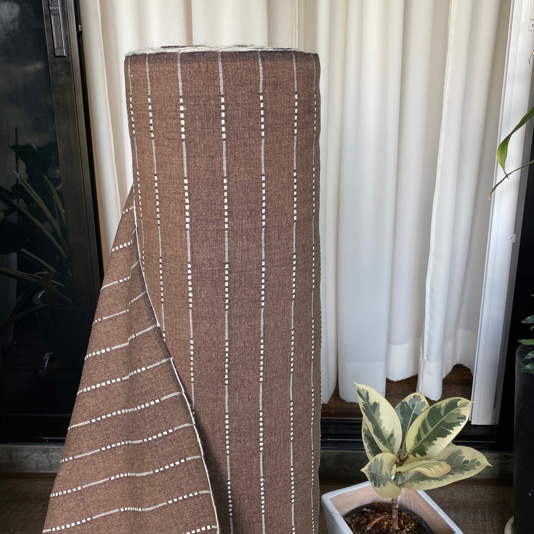 Mocha Mook ,the Chom Thong Handwoven Native Cotton Fabric ,brown Shade ...