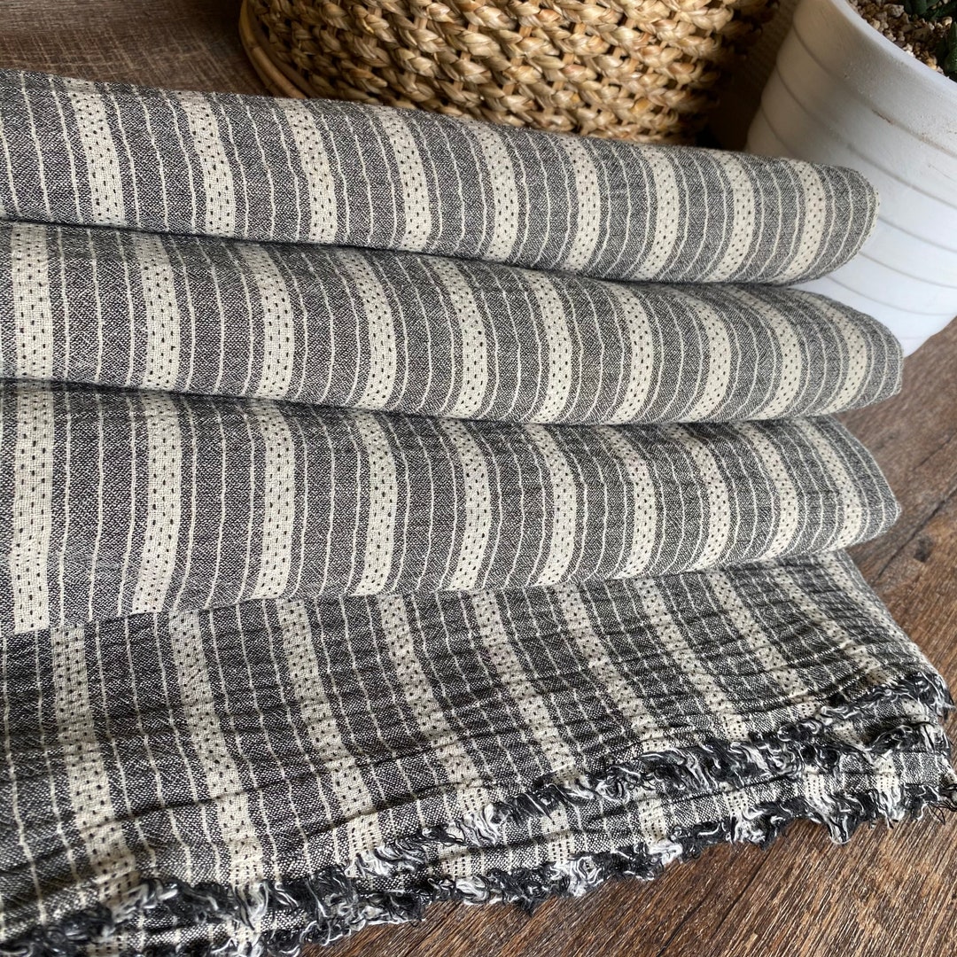 The Chiangmai Native Cotton Fabric, Natural Cotton Grey and Beige ...