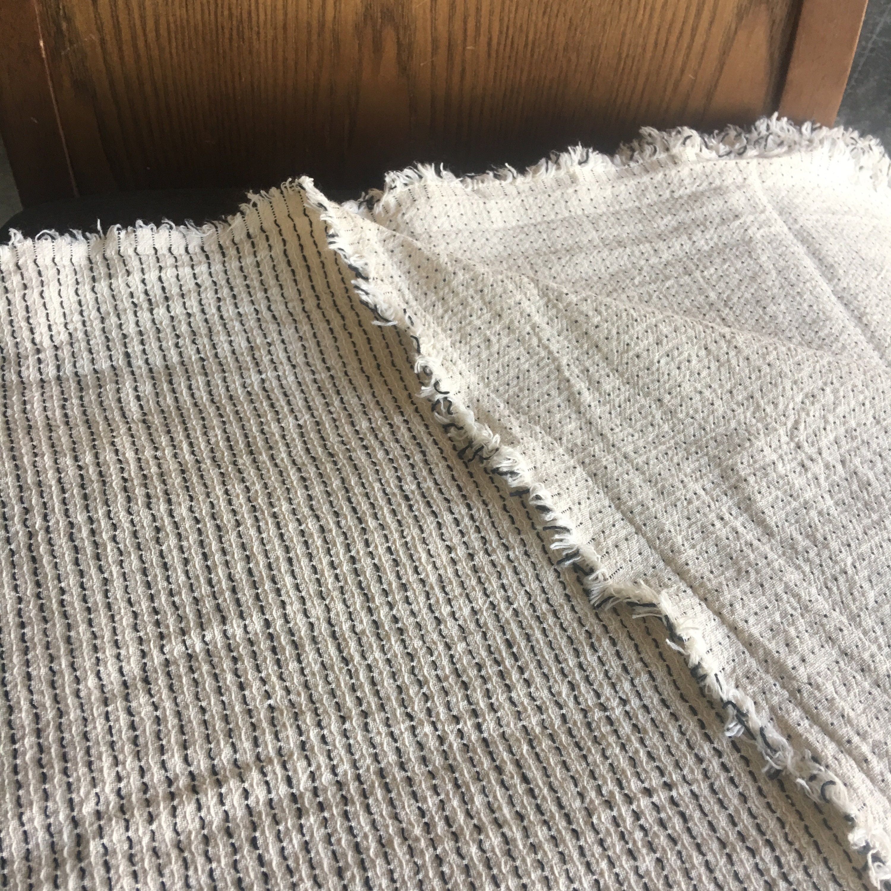 The Chiangmai native cotton fabric natural cotton and black | Etsy