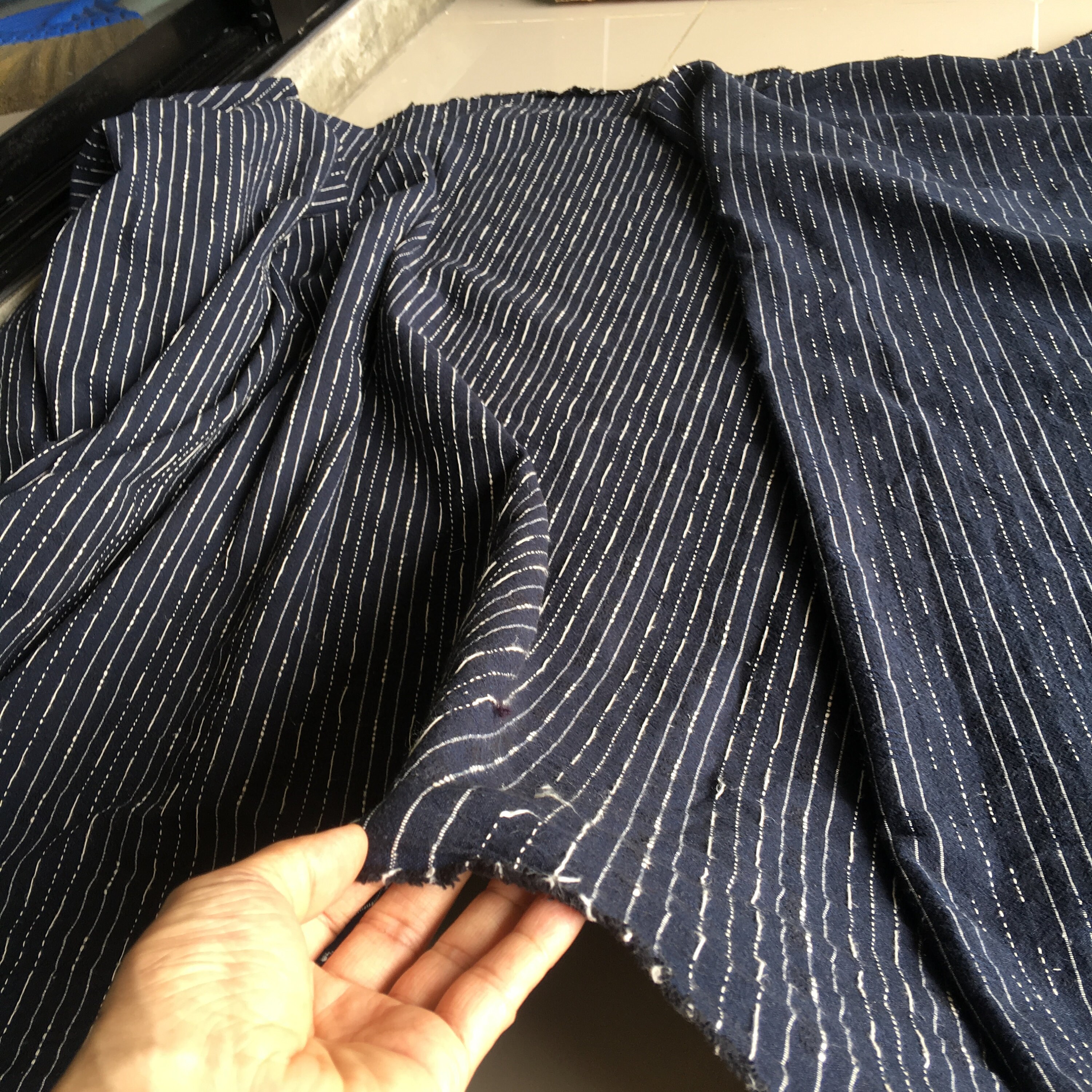 The Chiangmai native cotton fabric natural cotton dark blue | Etsy
